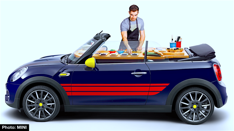 New MINI John Cooker Works Package – Micro Food Truck Serves Sushi on ...